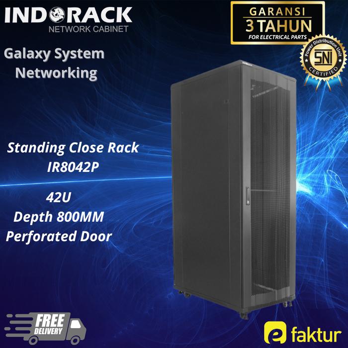 Jual Rack Server 42U INDORACK IR8042P Close Rack Perforated Door D ...