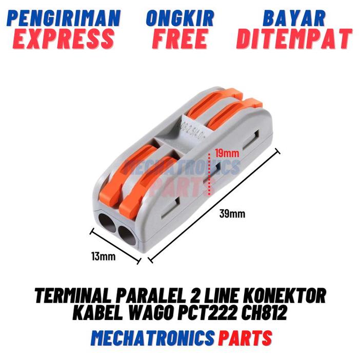 Jual TERMINAL PARALEL 2 LINE KONEKTOR KABEL WAGO PCT222 CH812 - Kota ...