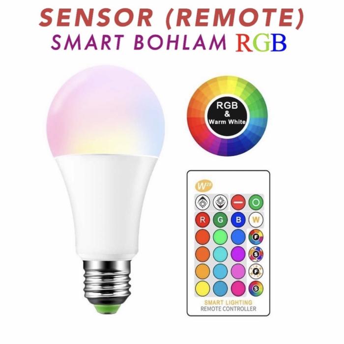 Jual LAMPU BOHLAM 10W LED RGB BERUBAH WARNA REMOTE LAMPU HIAS KAMAR ...