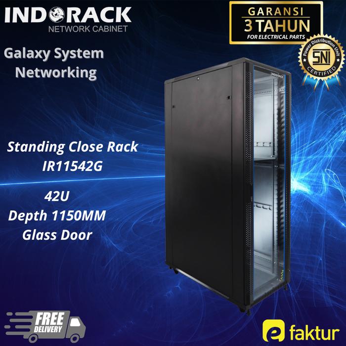 Jual Rack Server 42U INDORACK IR11542G Close Rack Glass Door Depth ...
