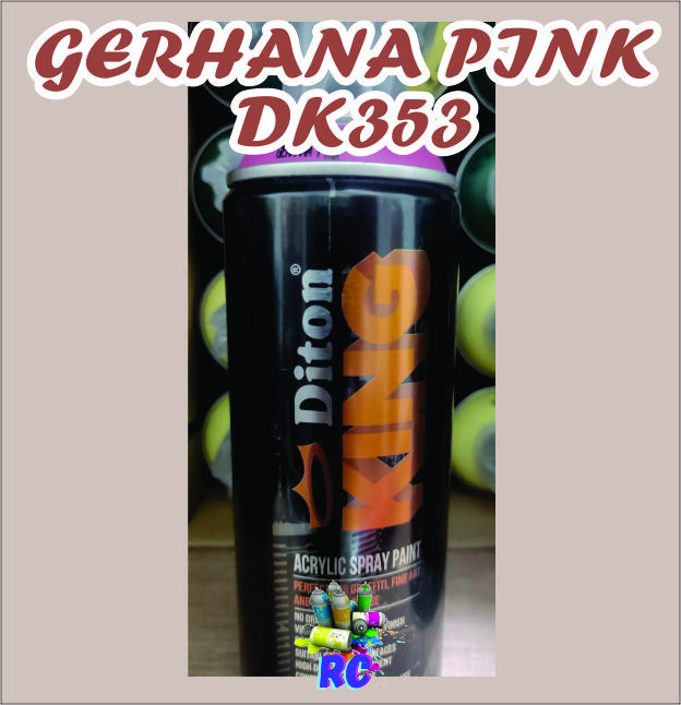 Jual Cat Semprot DITON KING DK 353 GERHANA PINK / GRAFFITI PAINT DOFF ...