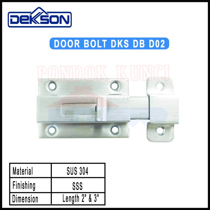 Jual Grendel Pintu Slot Dekkson Door Bolt DB D02 SSS 3 Inch SUS 304 - Kota Tangerang - Pondok ...
