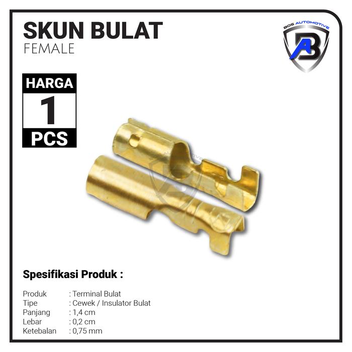 Jual Terminal Skun Konektor Kabel Bulat Female / Skun Cewek Tembaga ...