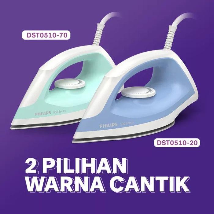 Jual Philips Dst0510 Setrika Kering Tapak Non-stick Biru Hijau Anti ...