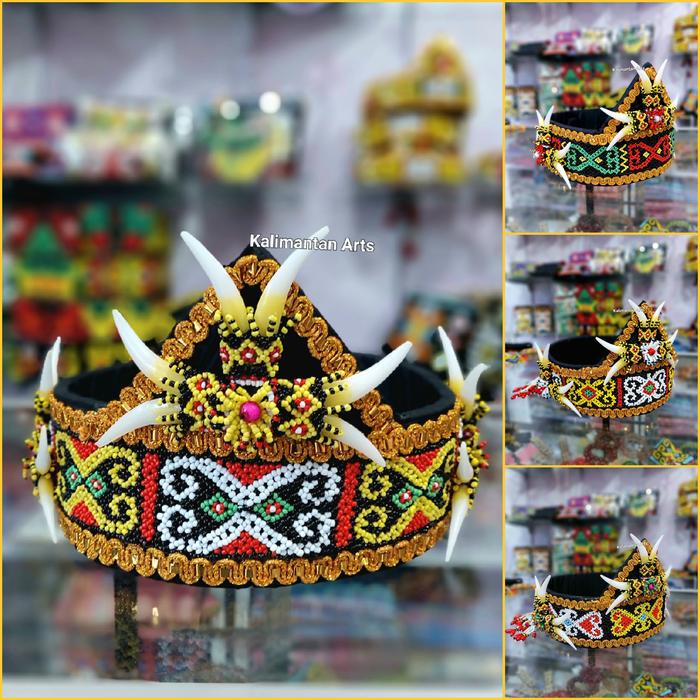 Jual Hiasan Kepala Dayak / Topi Dayak Kalimantan Dewasa - Kain Hitam ...