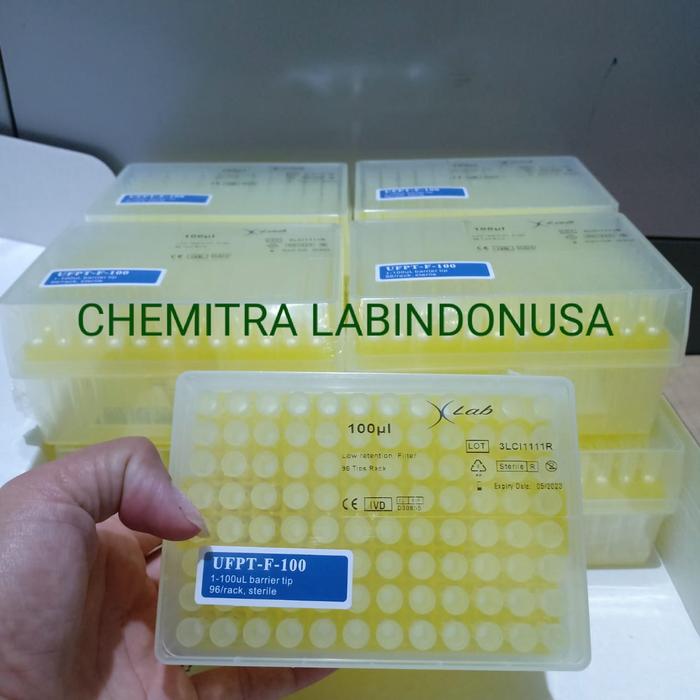 Jual XLAB Filter tips 100 uL Sterile pipet tip for micropipette 96/rack ...