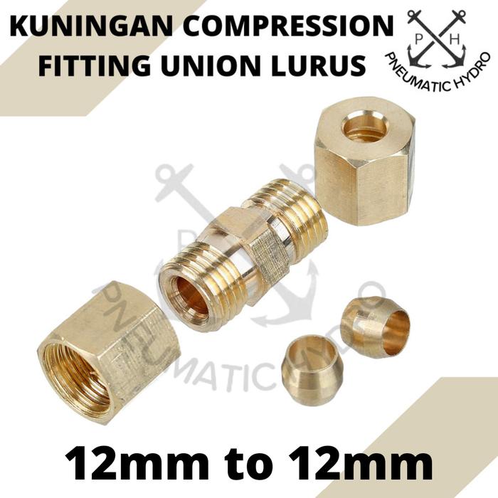 Jual Kuningan compression fitting union lurus 12mm to 12mm - Jakarta ...