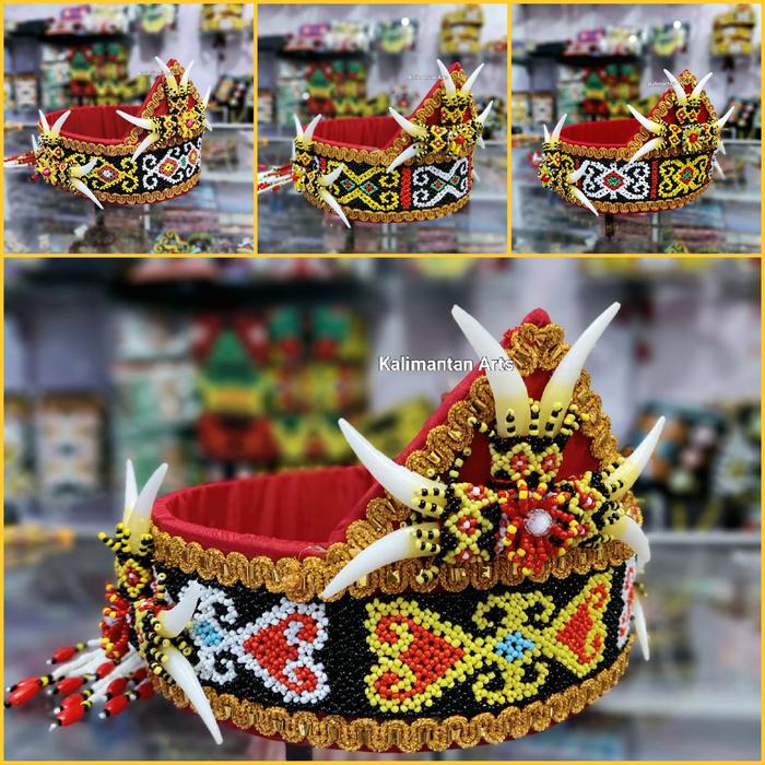 Jual Hiasan Kepala Dayak / Topi Dayak Kalimantan Dewasa - Kain Hitam ...