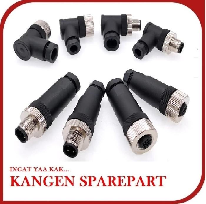 Jual M12 Female 4 Pin Connector A, Konektor Sensor - Siku / Elbow ...