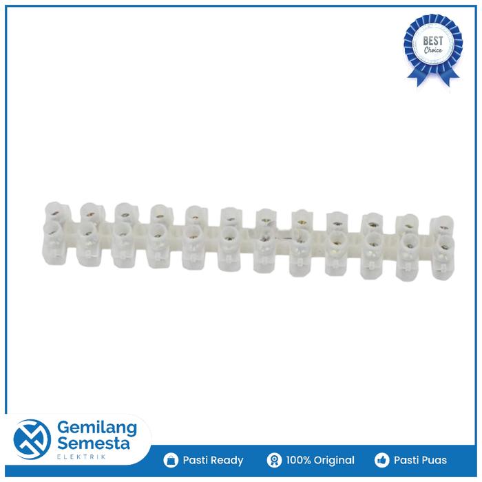 Jual Terminal blok Krustin 6mm 6 Ampere Terminal block plastik - Putih ...