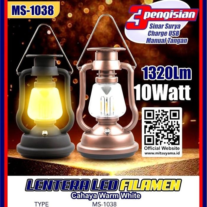 Jual MS-1038 Lentera LED Filamen 10Watt Warm White Mitsuyama solar camping - Jakarta Pusat ...