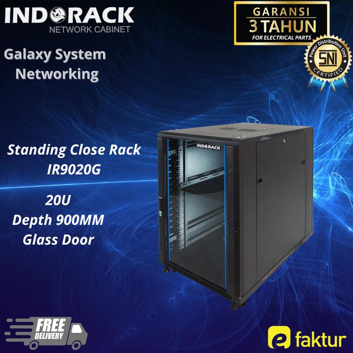 Jual Rack Server 20U INDORACK IR9020G Close Rack Glass Door Depth 900mm ...
