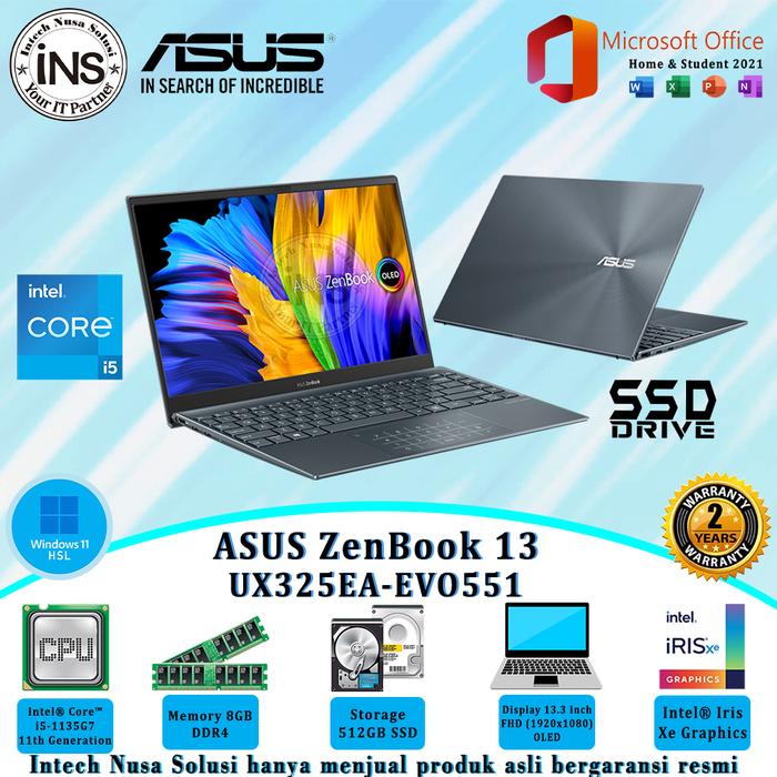 Jual ASUS ZenBook UX325EA-EVO551 i5-1135G7 8GB 512GB SSD W11HSL OHS 21 ...