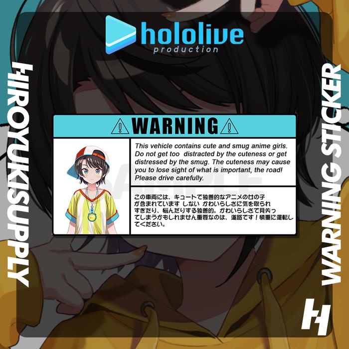 Jual Sticker Oozora Subaru Vtuber Hololive Warning JDM - Warning 1 ...