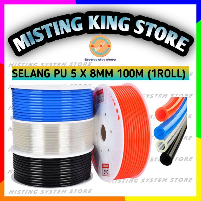Jual SELANG PU 5 X 8 MM 1 ROLL 100M POLYURETHANE SLIP LOCK 8MM ...