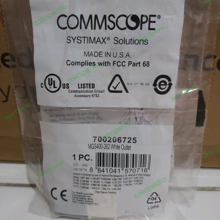 Jual modular commscope cat 6 /modular commscope systimax cat6 made in ...