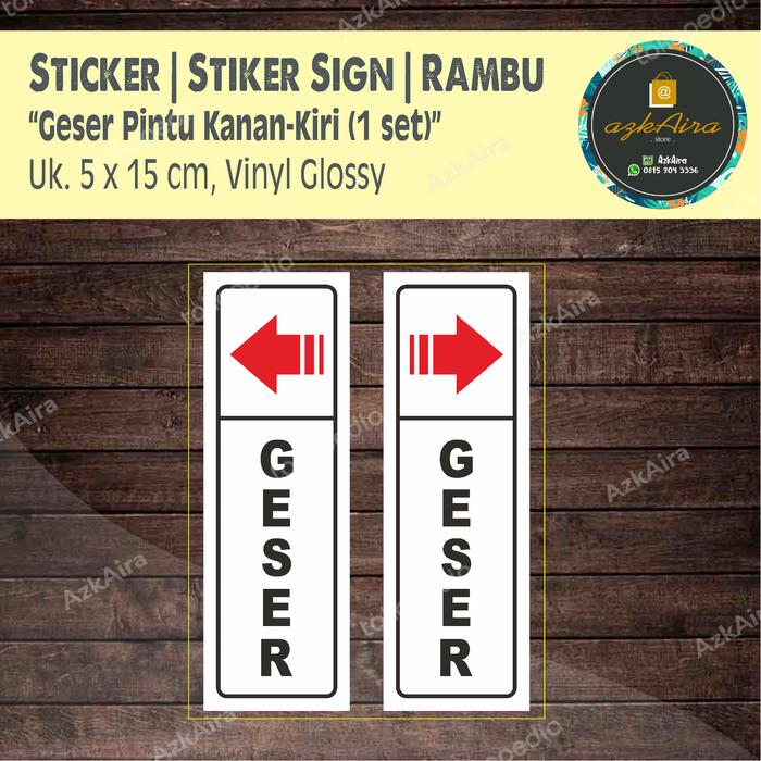 Jual Sticker Stiker Geser Pintu Kanan Kiri (1 set) - Uk. 5x15 cm - Kab ...