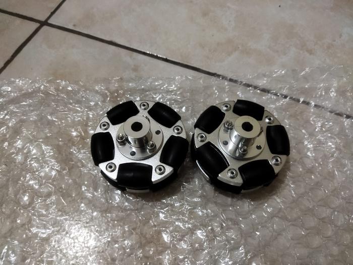 Jual Roda Omni Wheel Omniwheel 60mm Rubber Roller Aluminum Body Hub 6mm ...