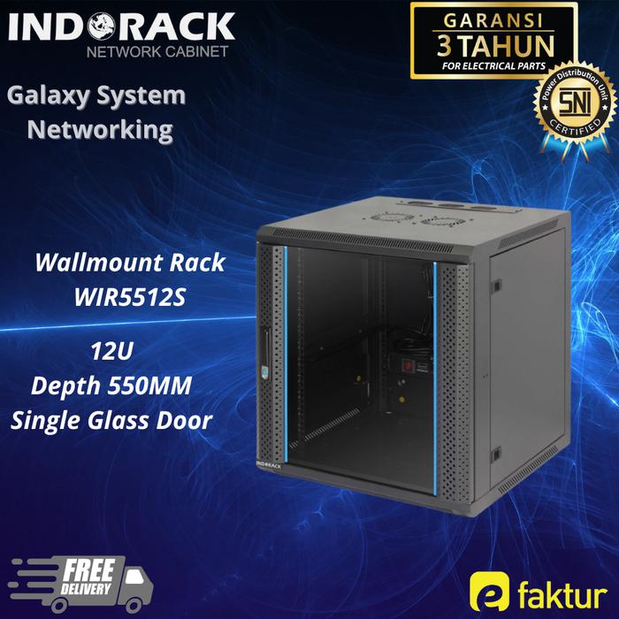 Jual Rack Server 12U INDORACK Wallmount WIR5512S Depth 550MM Single Door - Kota Bandung - Galaxy ...
