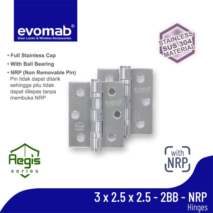 Promo evomab Engsel Pintu Tebal Stainless SUS 304 Non Removable Pin ...