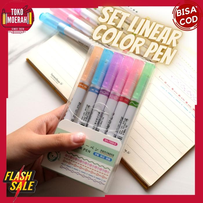 Jual SET LINEAR COLOR PEN SH-7008 PULPEN SPIDOL ROLLER UNIK LUCU READY ...