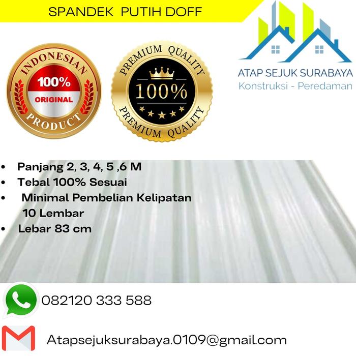 Jual Atap Spandek Putih Doff Gelombang5 tebal 1mm - Kota Surabaya ...