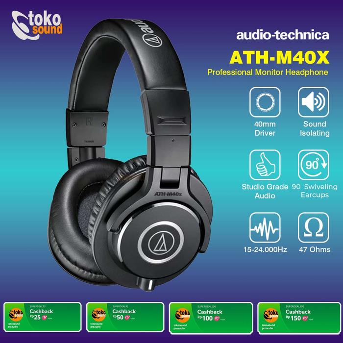 Jual Audio Technica ATH-M40x Professional Monitor Headphones - Jakarta Barat - Tokosound ...