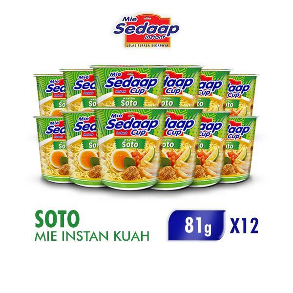 Jual Sedaap Cup Mie Instan Soto 81 gr x 12 pcs - - Wings Official Store ...