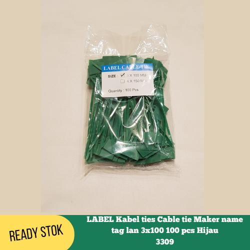 Jual LABEL Kabel ties Cable tie Maker name tag lan 3x100 100 pcs hijau ...