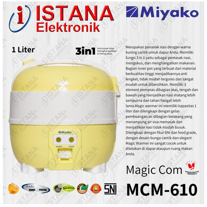 Jual MIYAKO MAGIC COM/RICE COOKER 1 LITER MCM-610 - Kota Palembang ...