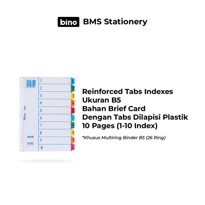 Jual Pembatas Binder Bantex Index Angka 1-10 | Ukuran B5 | 8608 00 ...