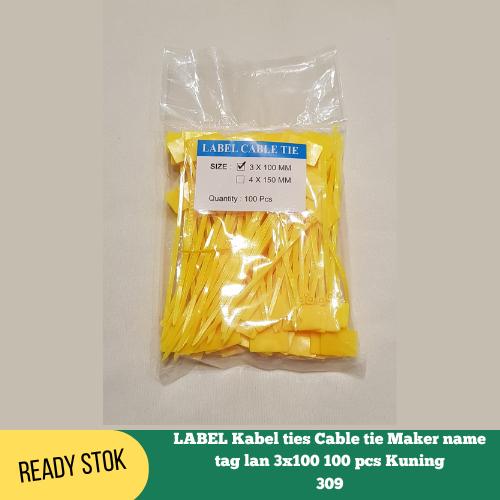 Jual LABEL Kabel ties Cable tie Maker name tag lan 3x100 100 pcs kuning ...