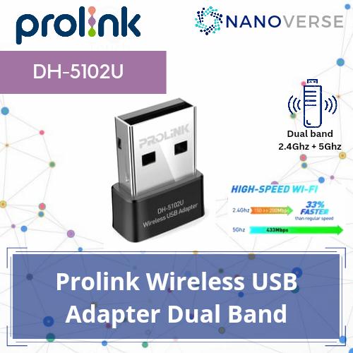 Jual Prolink USB Wireless Adapter Dual band AC650 dongle wifi DH5102 - Kota Surabaya - NanoVerse ...