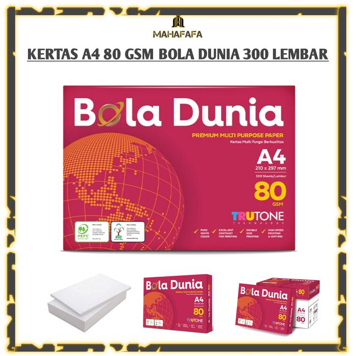 Jual KERTAS A4 80 GRAM BOLA DUNIA 1Kg 300 Lembar - Kota Depok ...