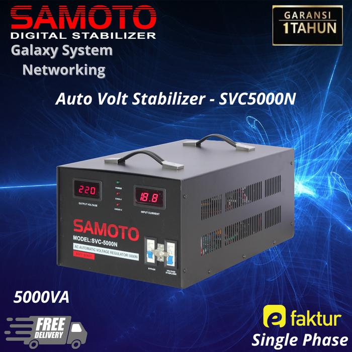 Jual Stabilizer SAMOTO Digital Listrik Single Phase 5000VA Stabiliser ...