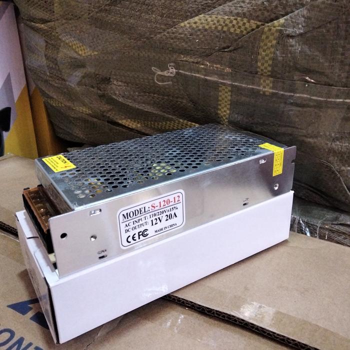 Jual power supply 12v 20a slim psu 12v 20a jaring tanpa fan body slim ...