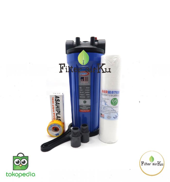 Jual Paket Filter Air Housing berpasir-keruh biru 10" 3/4 siap pakai 01 ...