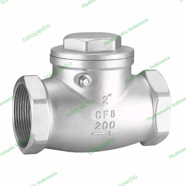 Jual SWING CHECK VALVE/KLEP TABOK STAINLESS STEEL DRAT 1/2" INCH ...