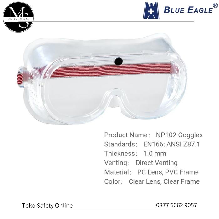 Jual Safety Goggle Blue Eagle NP10 / Kacamata Medis Blue Eagle NP102 ...
