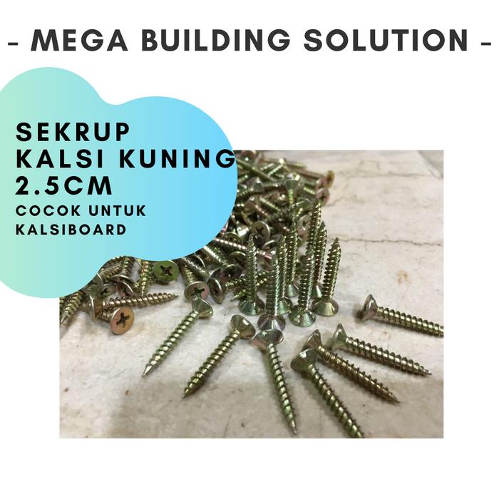 Jual Skrup / Sekrup Kalsi, Skrup Kuning GRC, 1,9 cm - 4,5 cm - SATUAN ...