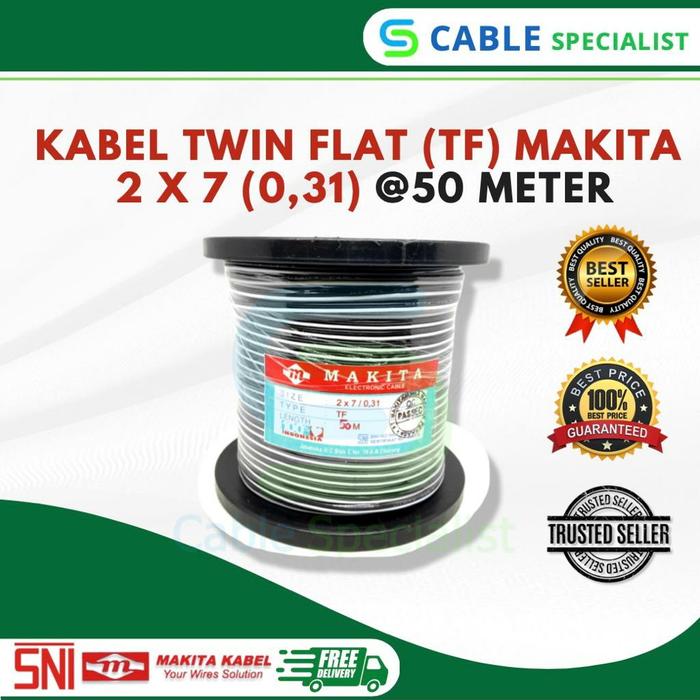 Jual Kabel Twin Flat (TF) Makita 2x7 (0.31mm) 50METER - 25 Meter ...