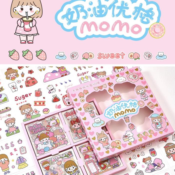 Jual [100lembar] MOMO Sticker Box / Deco Sticker Momo PVC anti air ...