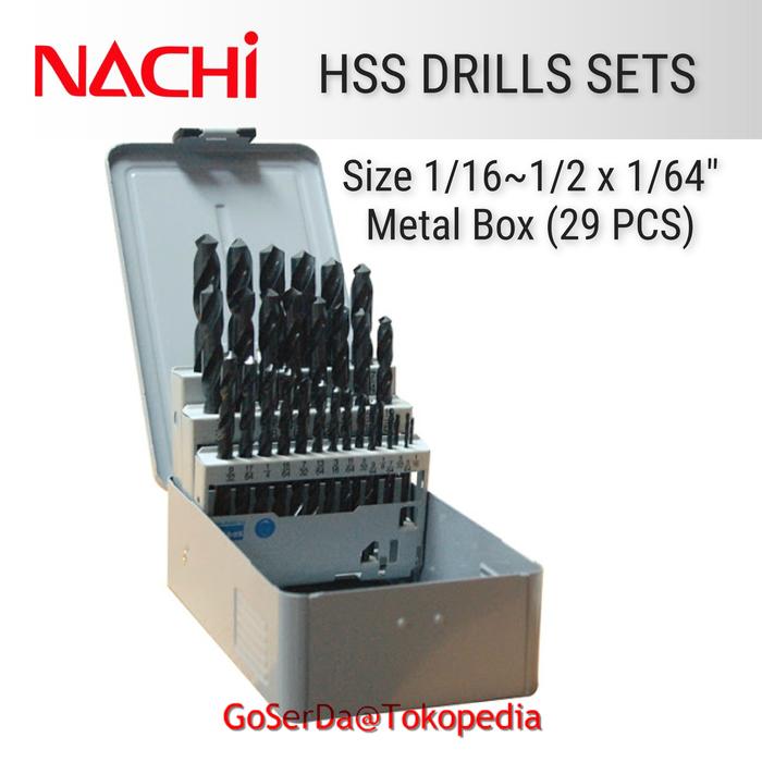 Jual MATA BOR SET INCHI NACHI 29 PCS (1/16~1/2" x 1/64") | DRILL SET ...