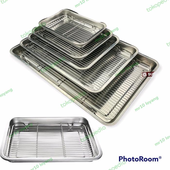 Jual cooling rak dan nampan makanan/wadah peniris makanan stainless ...