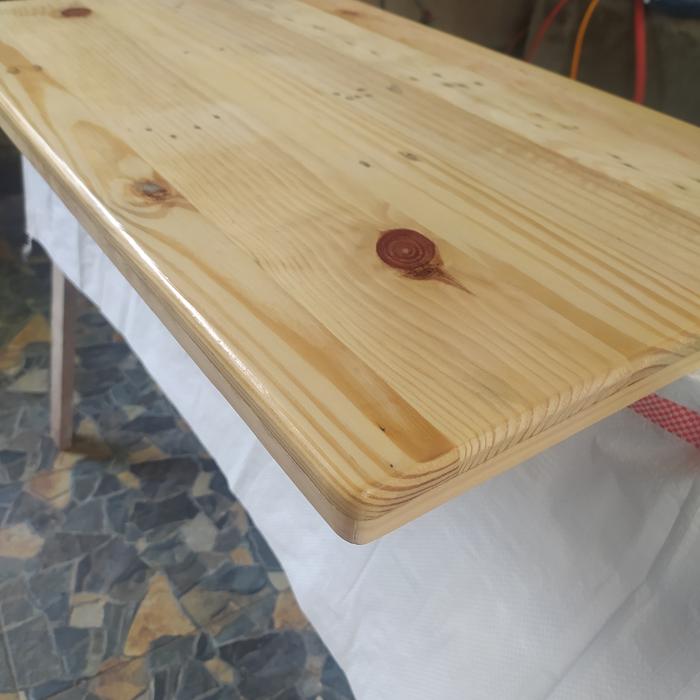 Jual papan meja kayu jati belanda top table uk 120x60x3 full kayu tebal ...