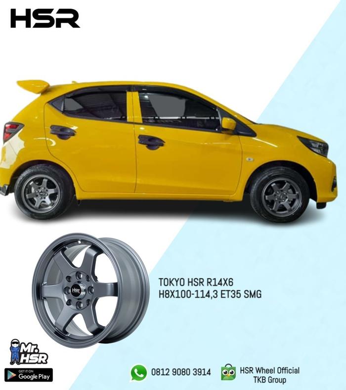Jual Velg Mobil Brio Ring 14 HSR Tokyo R14 Lebar 6 PCD 8X100/114,3 ET35 - Kab. Sleman - HSR ...