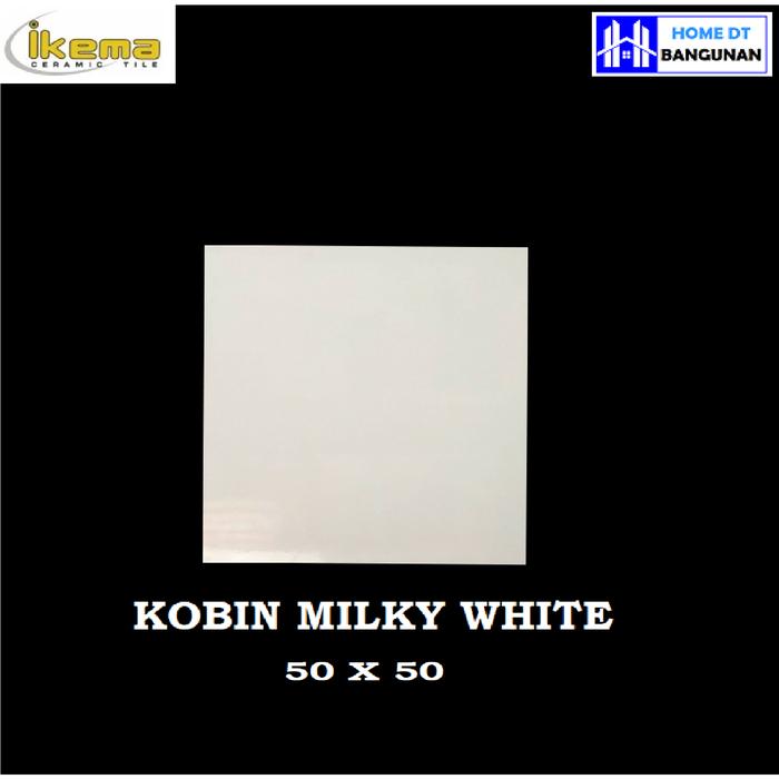 Jual Keramik Lantai Kobin First Grade Glossy Uk.50x50 Milky White Polos ...