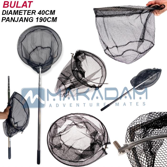 Jual serokan jaring ikan lipat teleskopik portable mancing besar ...