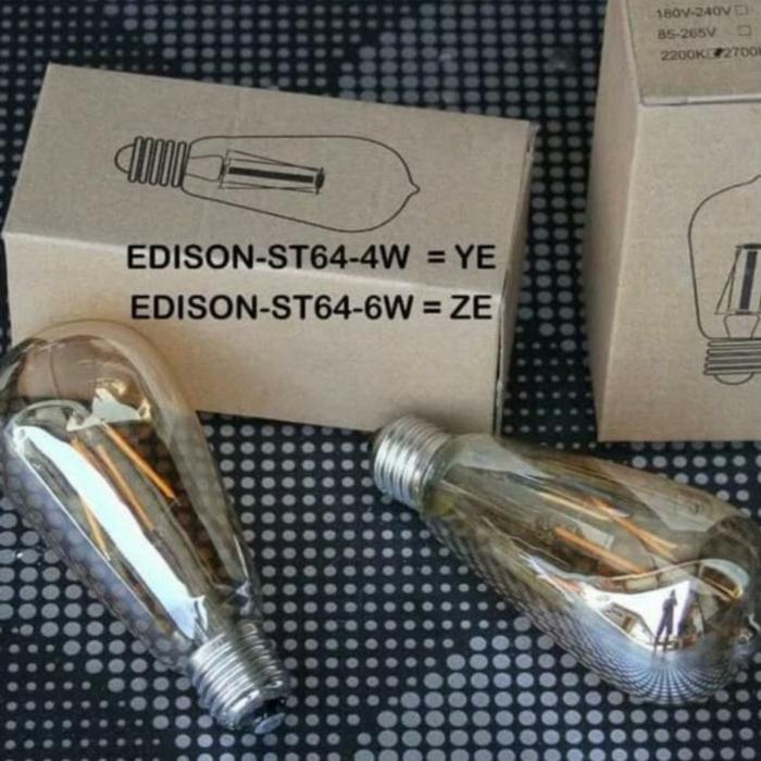 Jual lampu cafe filamen lampu hias led outdoor filament 4w 4 watt ST64 ...