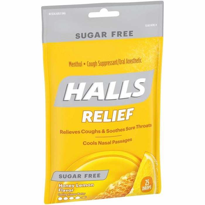 Jual Halls Sugar Free Permen Batuk Pilek Tenggorokan - Honey Lemon ...